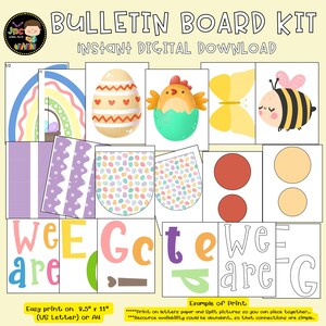 We Are Eggcited Easter Bulletin Board Kit Spring Classroom Door Decor ...