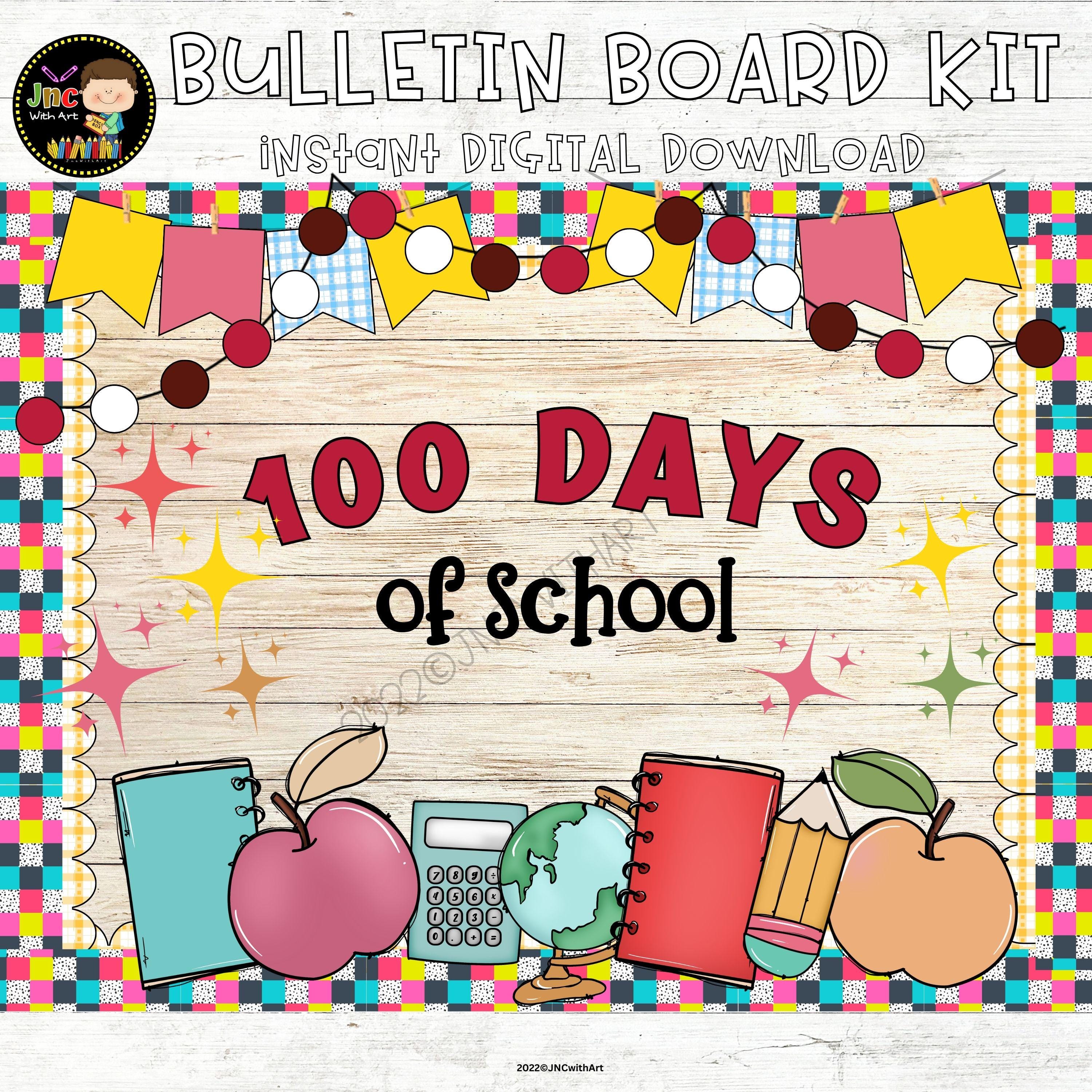100 Days of School Bulletin Board Kit Classroom Decor Writing Activity ...