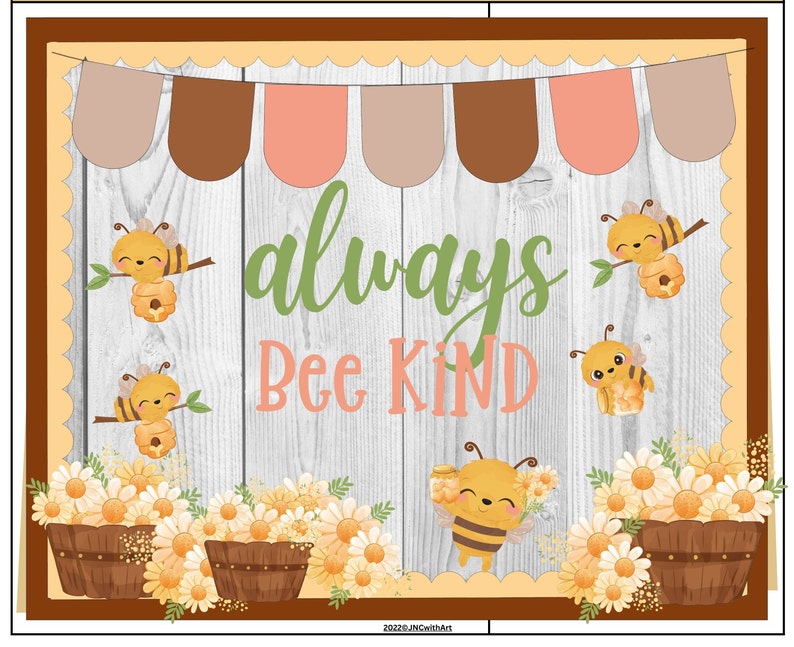 Alway Bee Kind Spring Bulletin Board Kit Easter Door Decor - Etsy