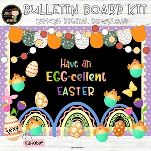 We Are Eggcited Easter Bulletin Board Kit Spring Classroom Door Decor ...
