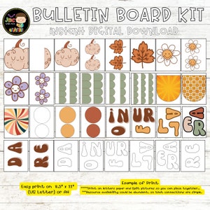 Groovy Fall Bulletin Board Kit | in Our Fall Era | Classroom Door Decor ...