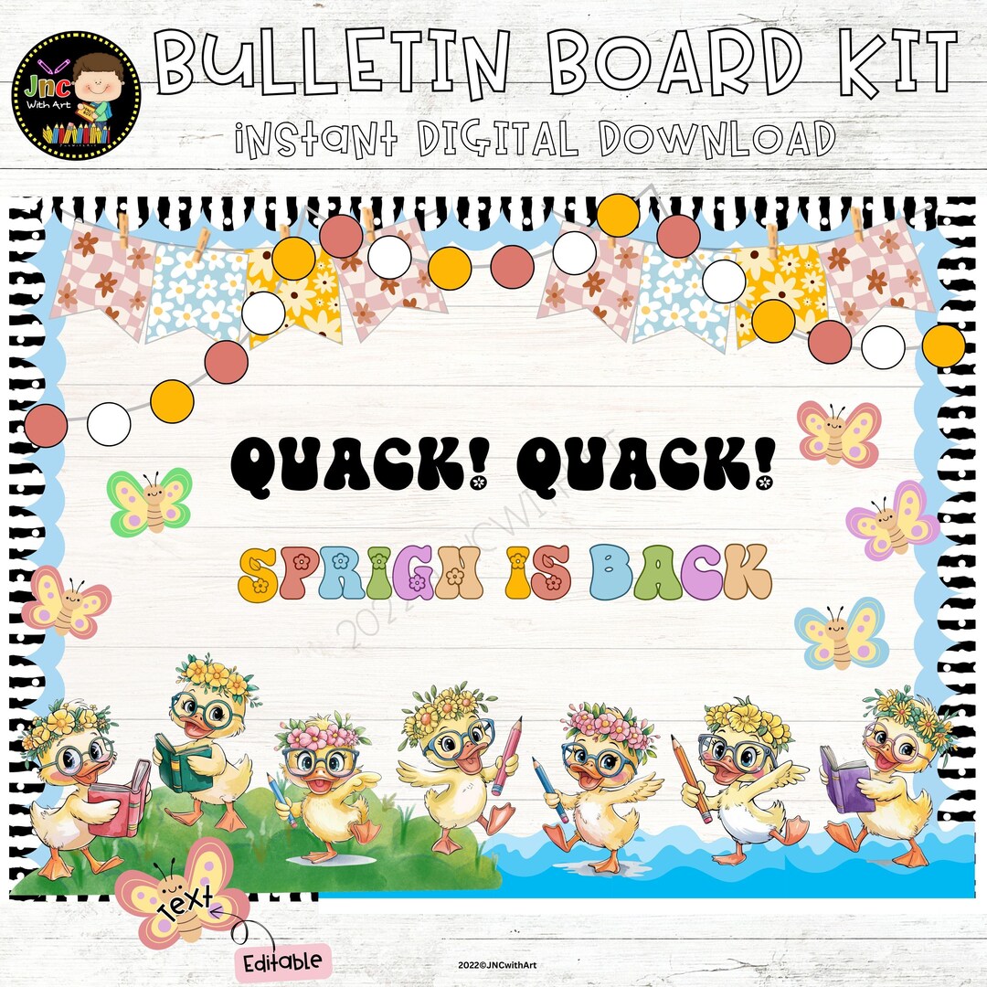 Spring Bulletin Board Kit | Baby Ducks Theme | April March Classroom ...