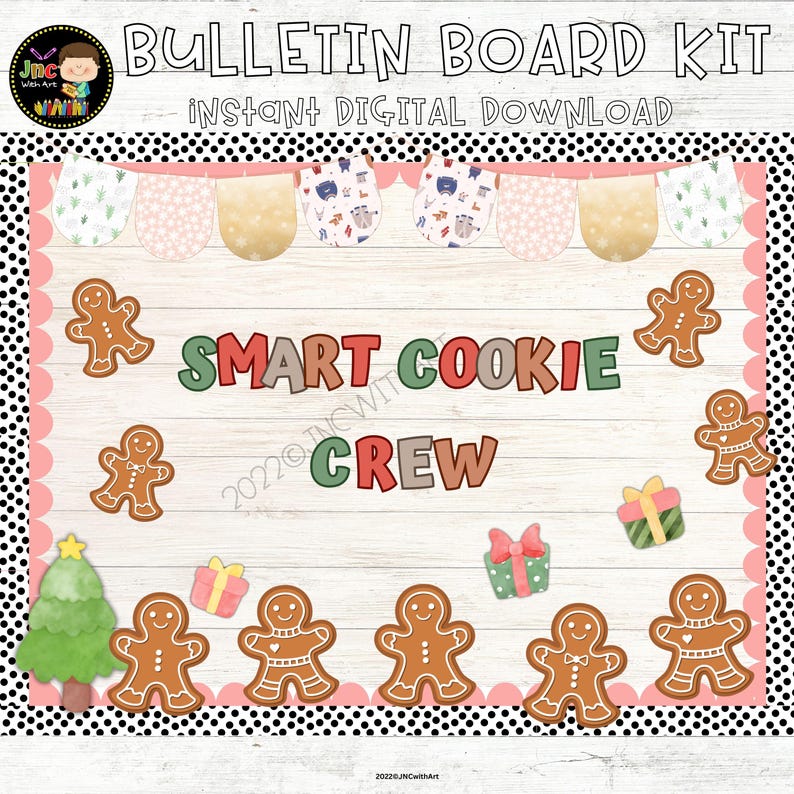 Christmas Bulletin Board Kit OH SNAP We're Smart Cookie Door Decor ...