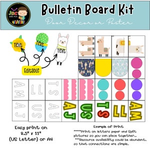 Llama Bulletin Board Kit, Summer Back to School, Door Decoration ...