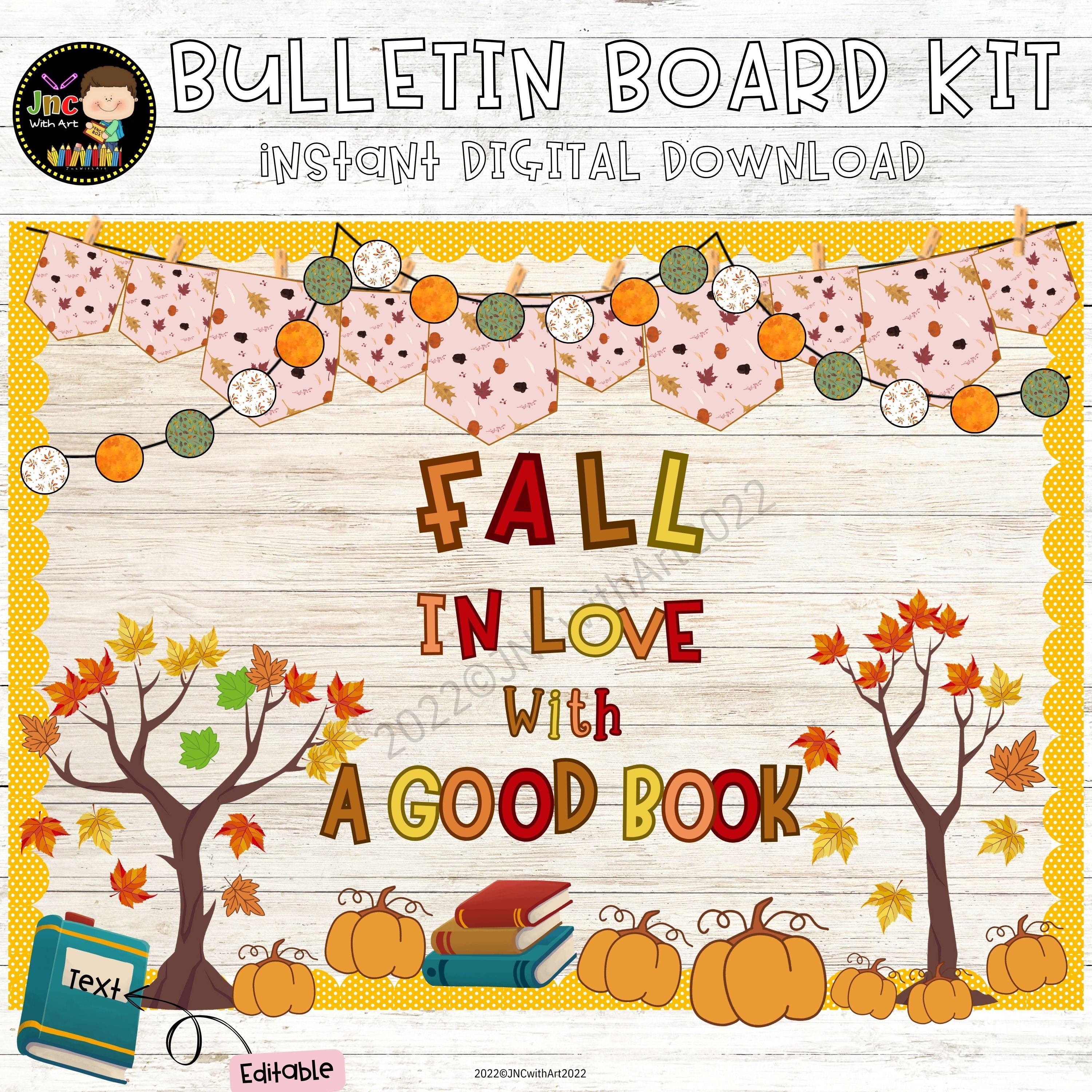 Fall in Love With Learning Bulletin Board Kit Door Decor Editable - Etsy
