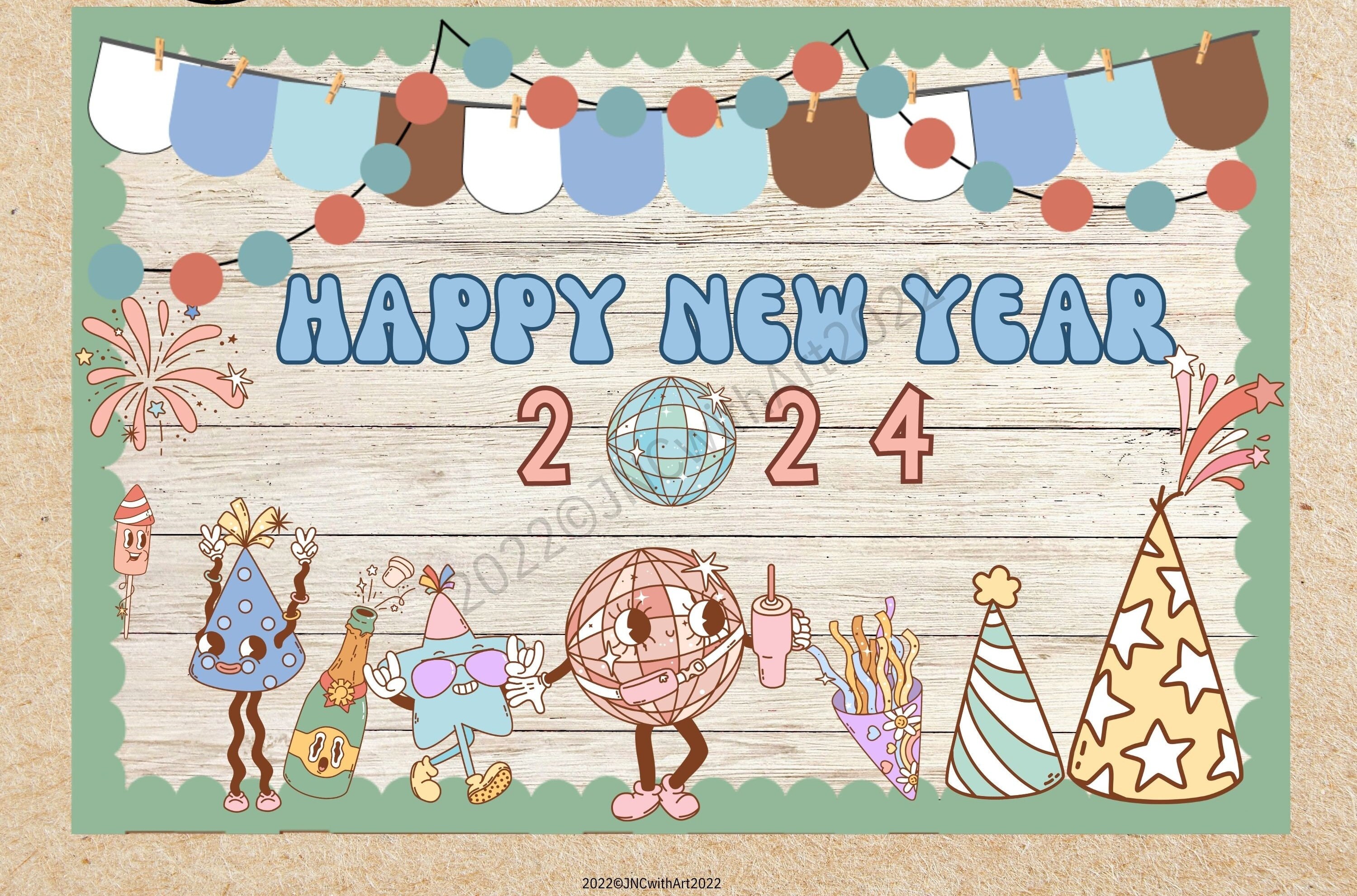 New Year Bulletin Board Kit Classroom Door Decoration - Etsy