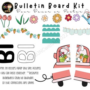 Spring Bulletin Board Kit, Positive Bulletin Board,march Door Decor ...