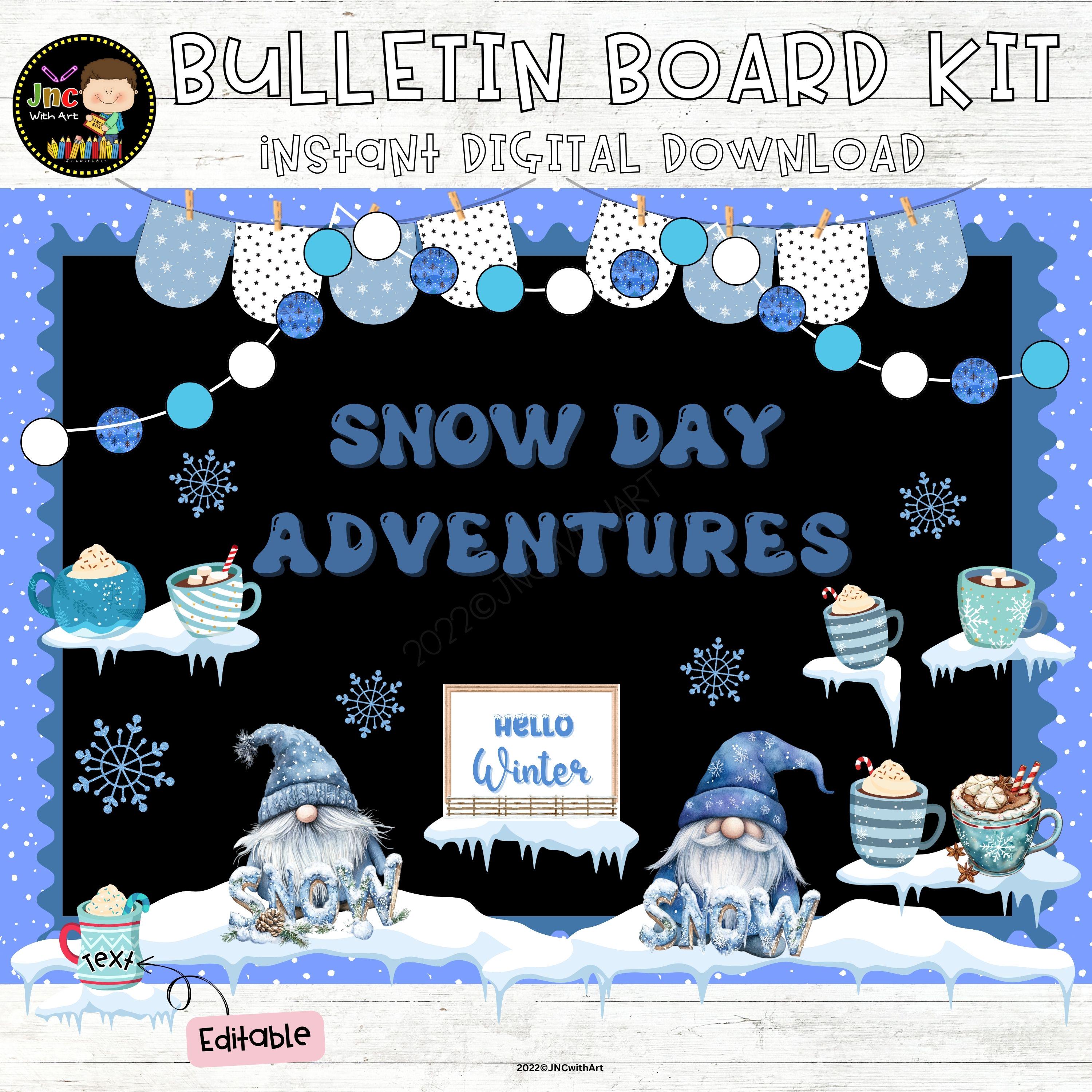 Is Snow Much Fun Bulletin Board Kit Winter Display December Door Decor ...