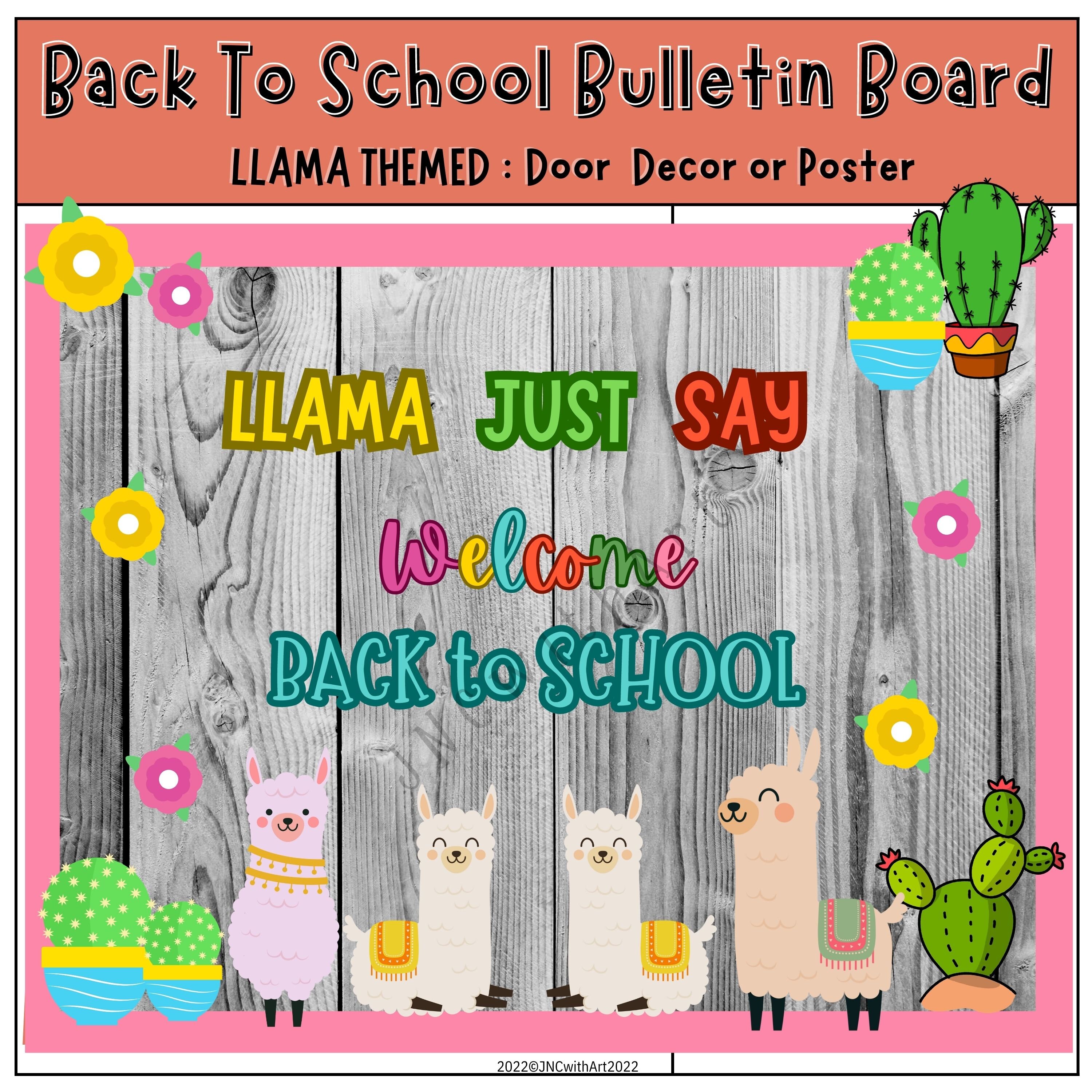 Llama Bulletin Board Kit Summer Back to School Door - Etsy