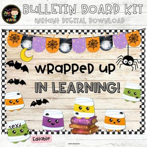 Halloween Mummy Bulletin Board Kit Halloween Door Decor Book Decor ...