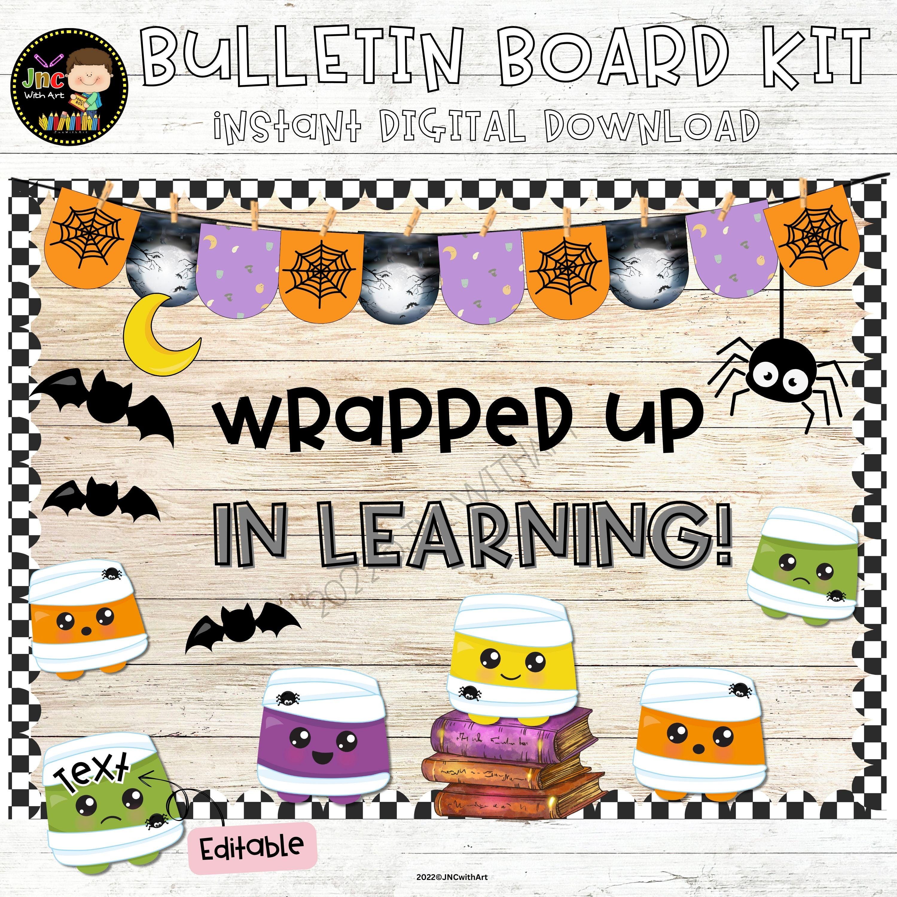 Halloween Mummy Bulletin Board Kit Halloween Door Decor Book Decor ...