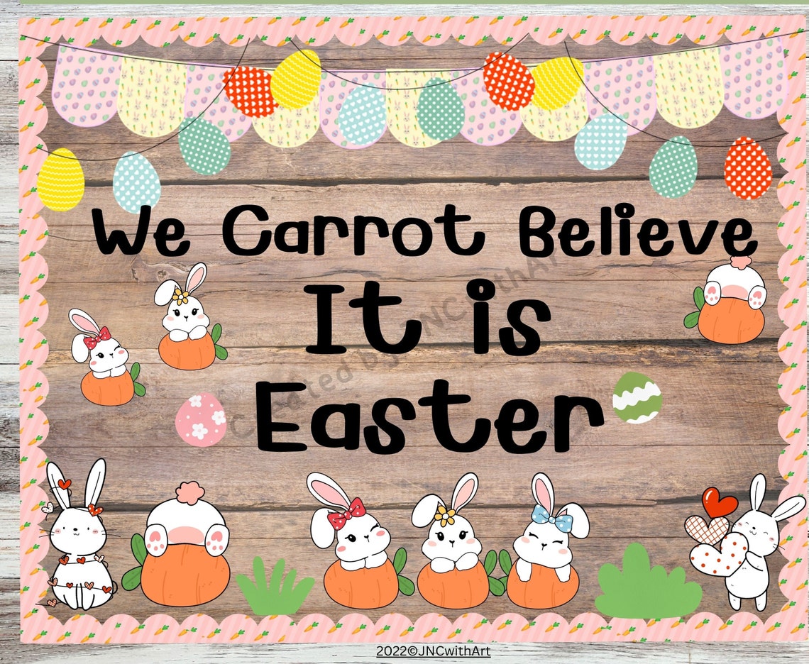 April Easter Bunny Bulletin Board Ideashoppy Easter Spring - Etsy