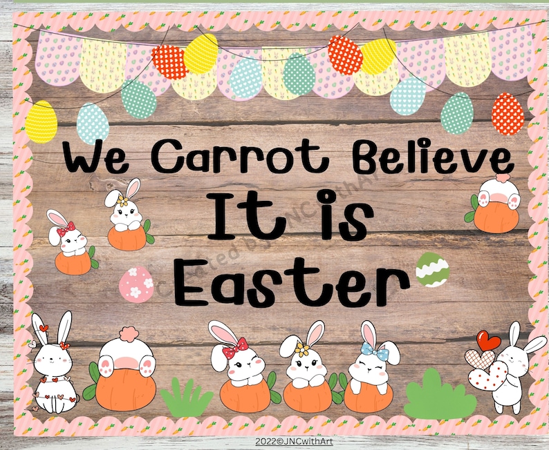 April Easter Bunny Bulletin Board Ideashoppy Easter Spring - Etsy