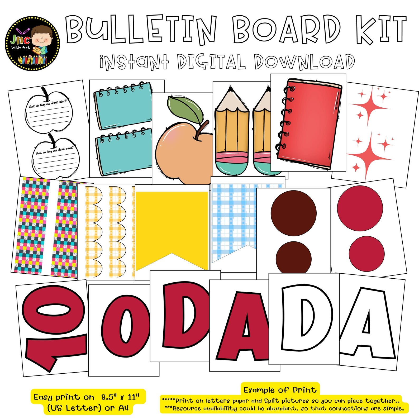 100 Days of School Bulletin Board Kit Classroom Decor Writing Activity ...
