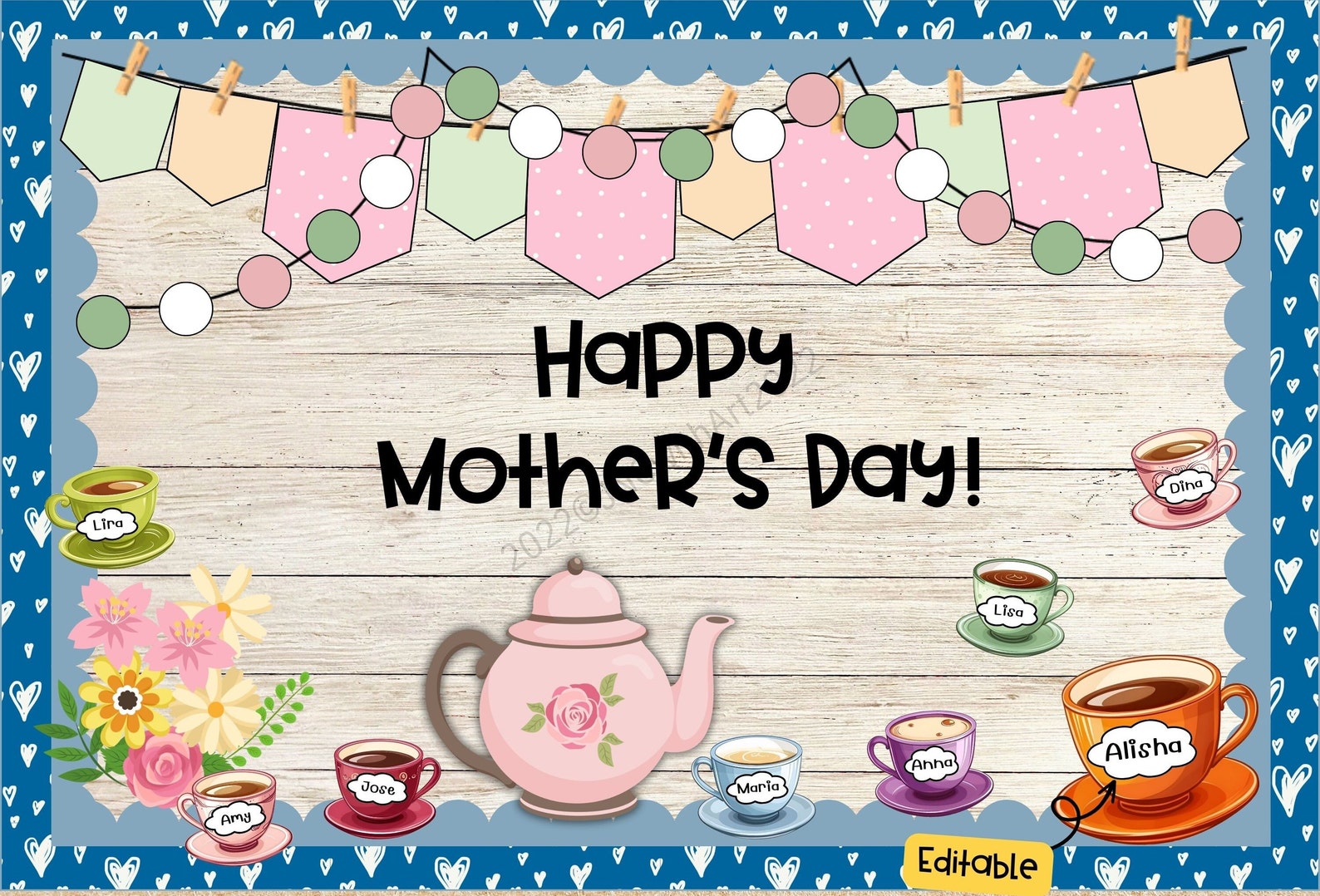 Mother's Day Bulletin Board Kit |classroom Door Decor| Churh| Editable ...