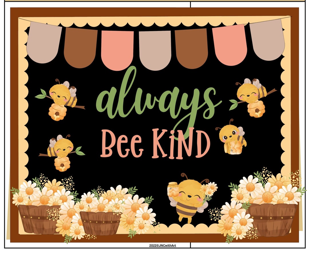 Alway Bee Kind Spring Bulletin Board Kit Easter Door Decor - Etsy