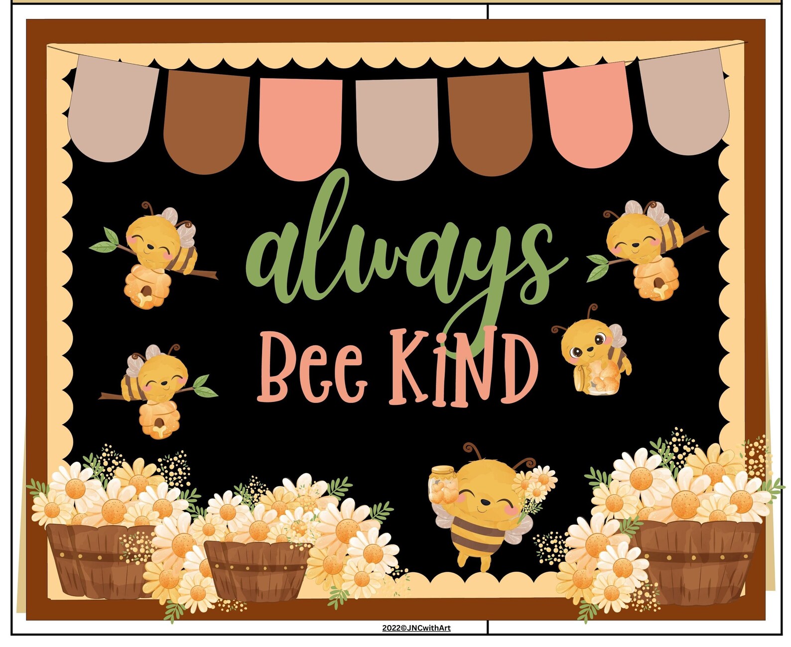Alway Bee Kind Spring Bulletin Board Kit Easter Door Decor - Etsy