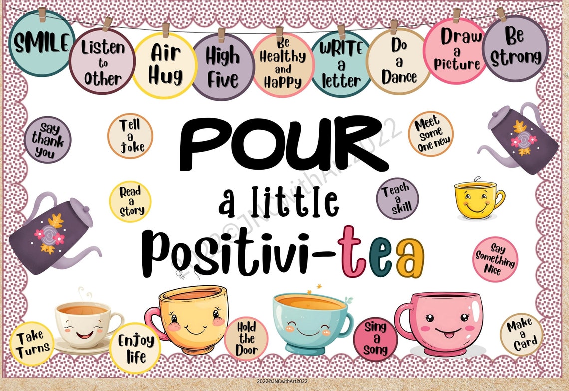 Kindness Matters Positivitea Bulletin Board Kit,counseling Offices ...