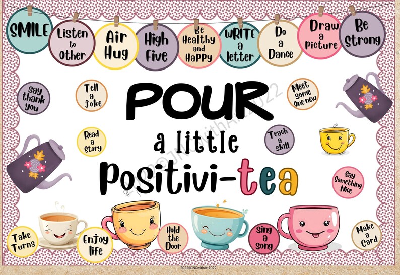 Kindness Matters Positivitea Bulletin Board Kit,counseling Offices ...