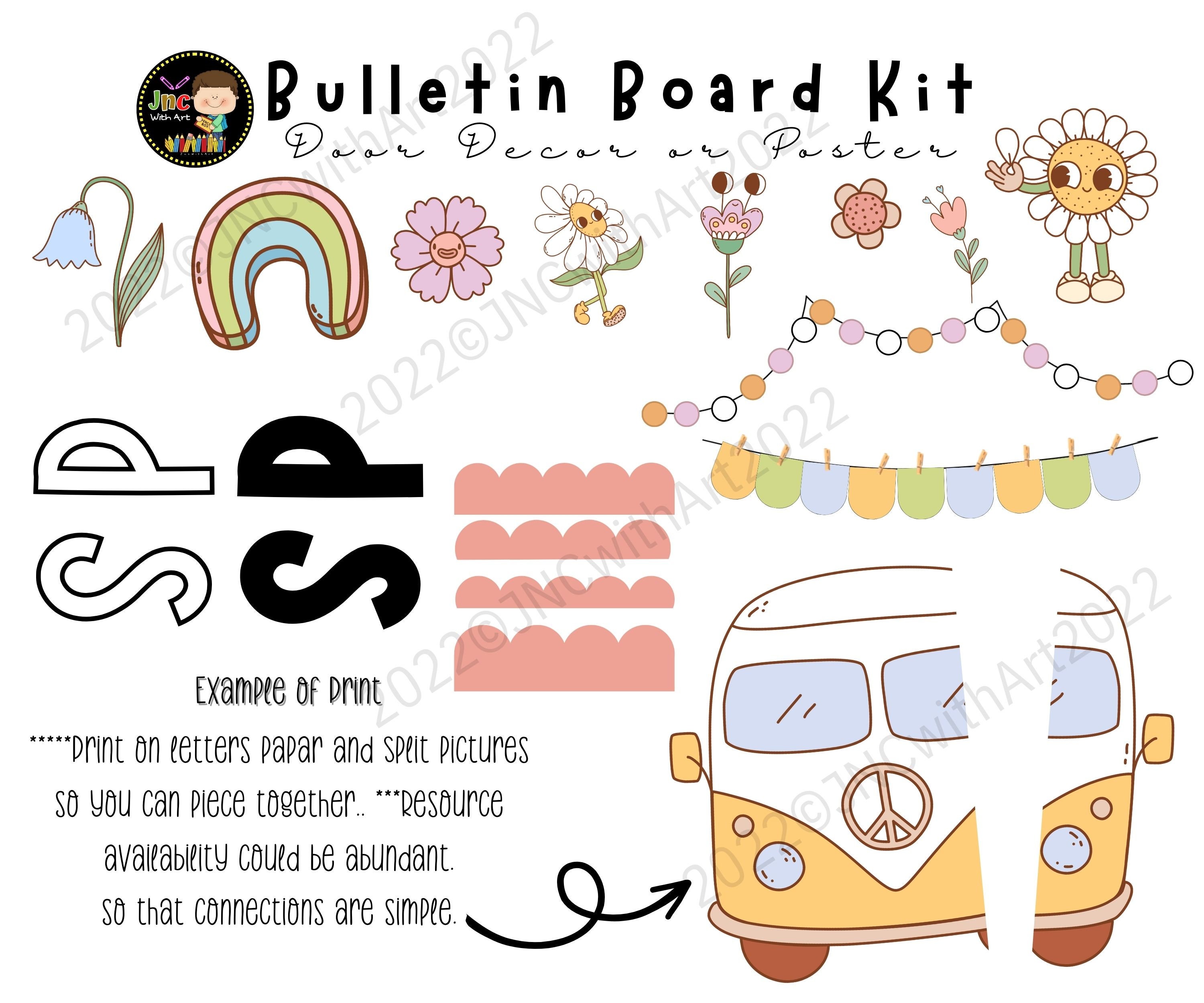 Groovy Retro Spring Bulletin Board Kit| Spring Vibes | Classroom Door ...