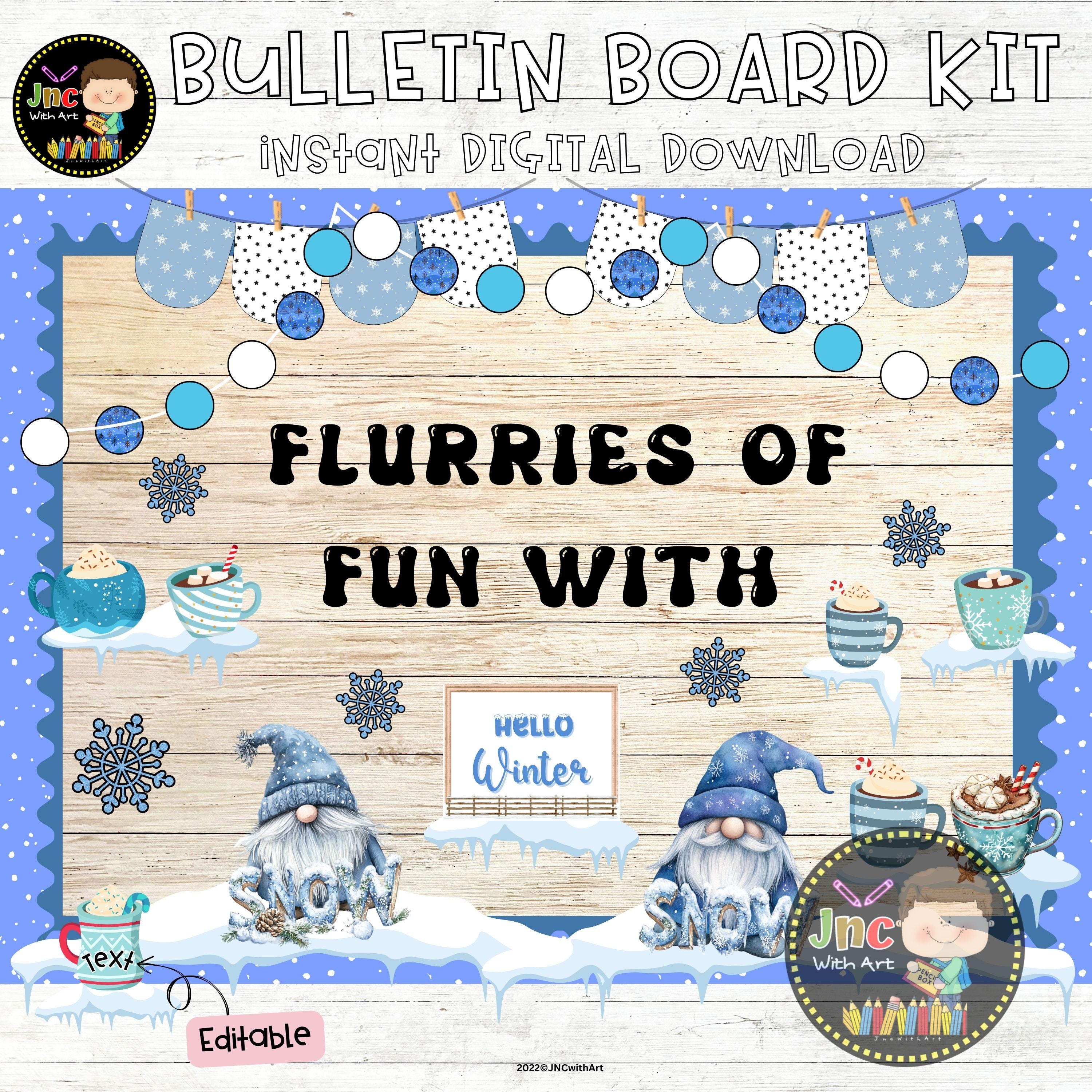 Is Snow Much Fun Bulletin Board Kit Winter Display December Door Decor ...