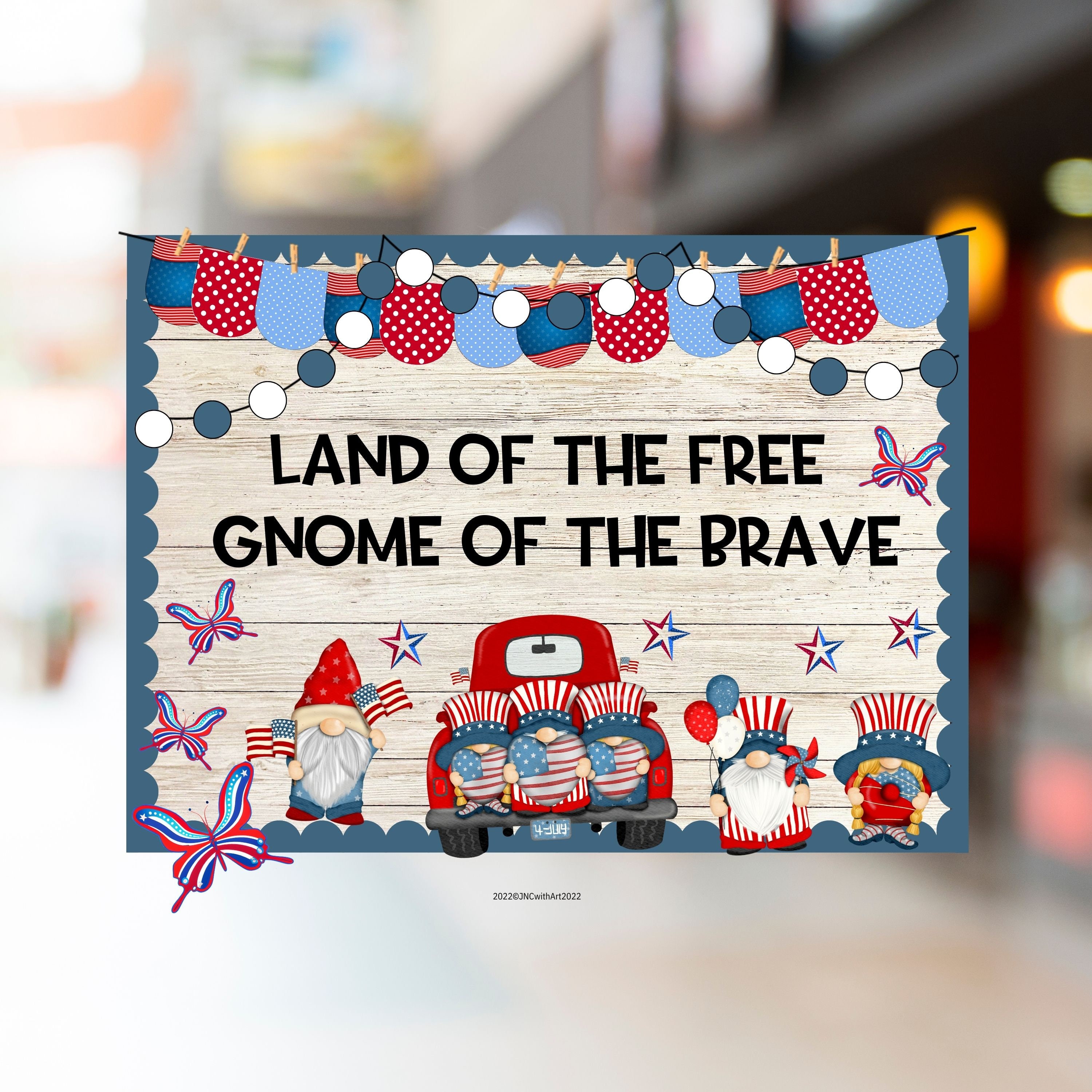 Memorial Day Gnomes Patriotic May Bulletin Board Kit Classroom Decor ...