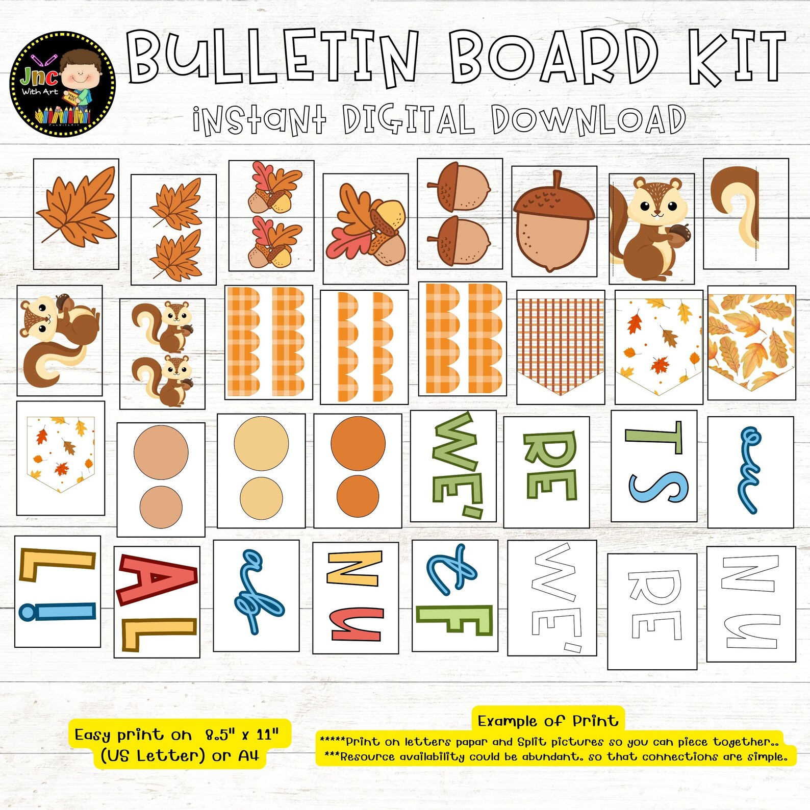 Fall Bulletin Board Kit We're Nuts About Fall Squirrel Door Decoration ...