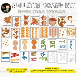 Fall Bulletin Board Kit We're Nuts About Fall Squirrel Door Decoration ...