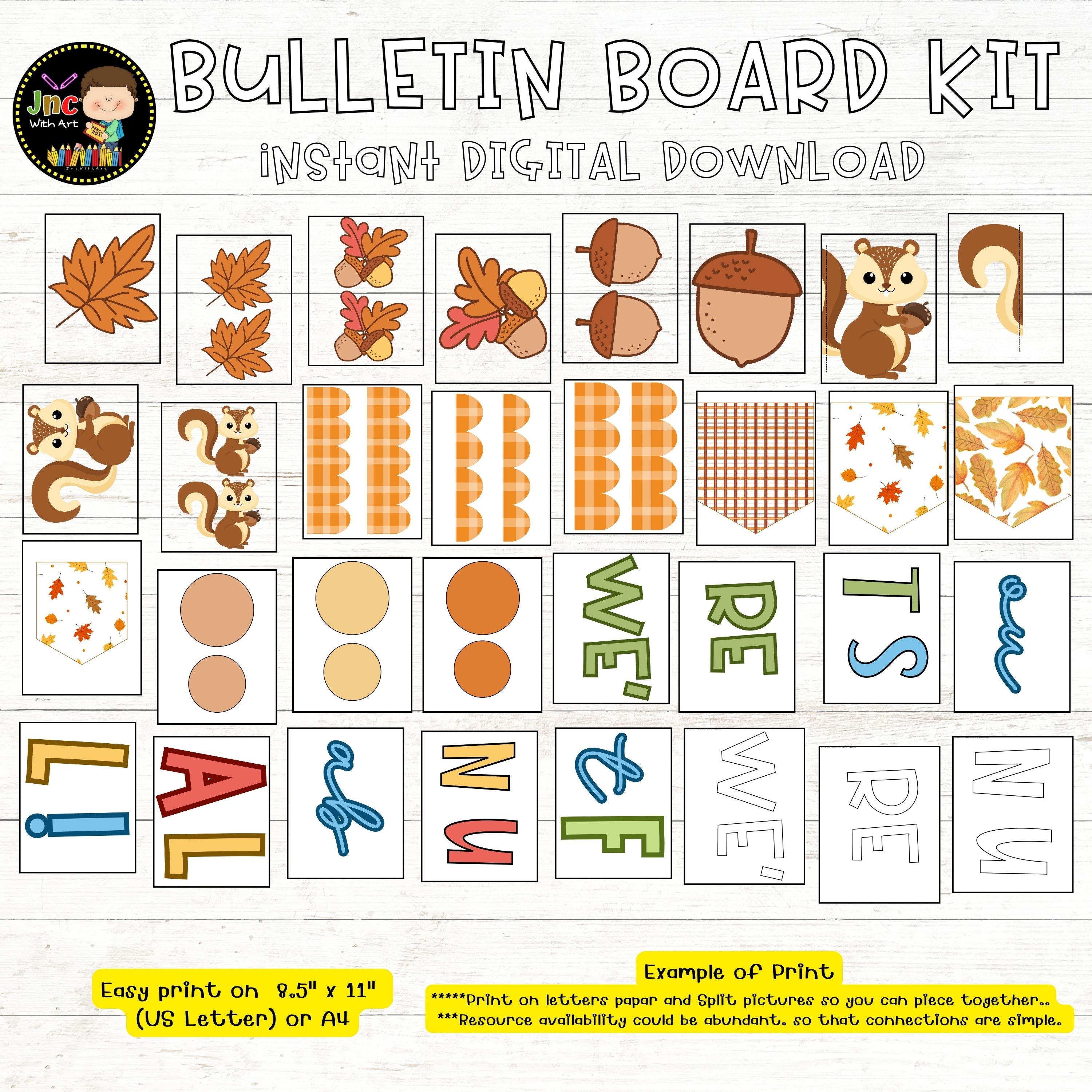 Fall Bulletin Board Kit We're Nuts About Fall Squirrel Door Decoration ...