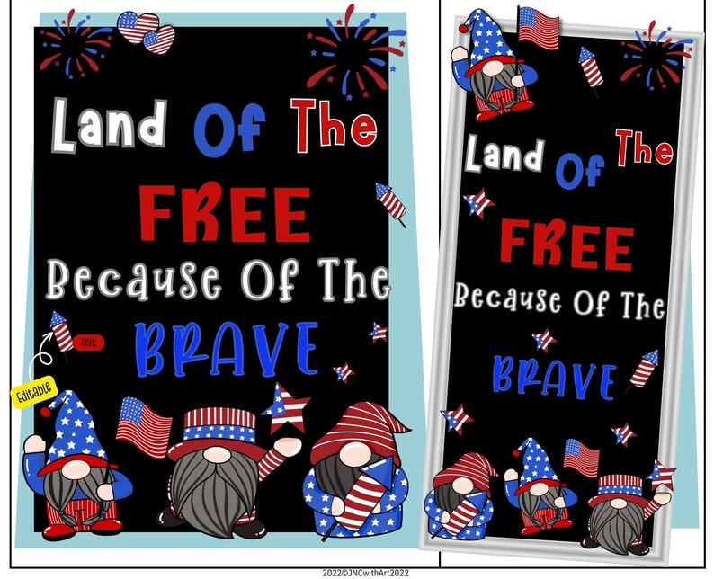 Memorial Day Gnomes Bulletin Boards Kit, Door Decoration, 4th of July ...