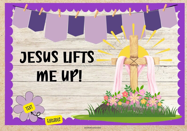 Resurrection Easter Bulletin Board Kit,christian Classroom Decor Church ...