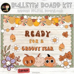 Groovy Fall Bulletin Board Kit | in Our Fall Era | Classroom Door Decor ...