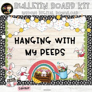 April Bulletin Board Kit|peeps Bulletin Board|easter Door Decor ...