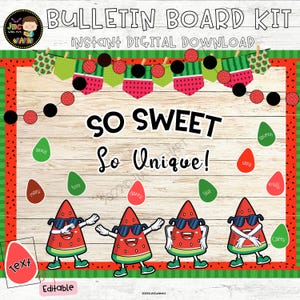 Watermelon Bulletin Board Kit | Classroom Door Decor | Summer Theme ...