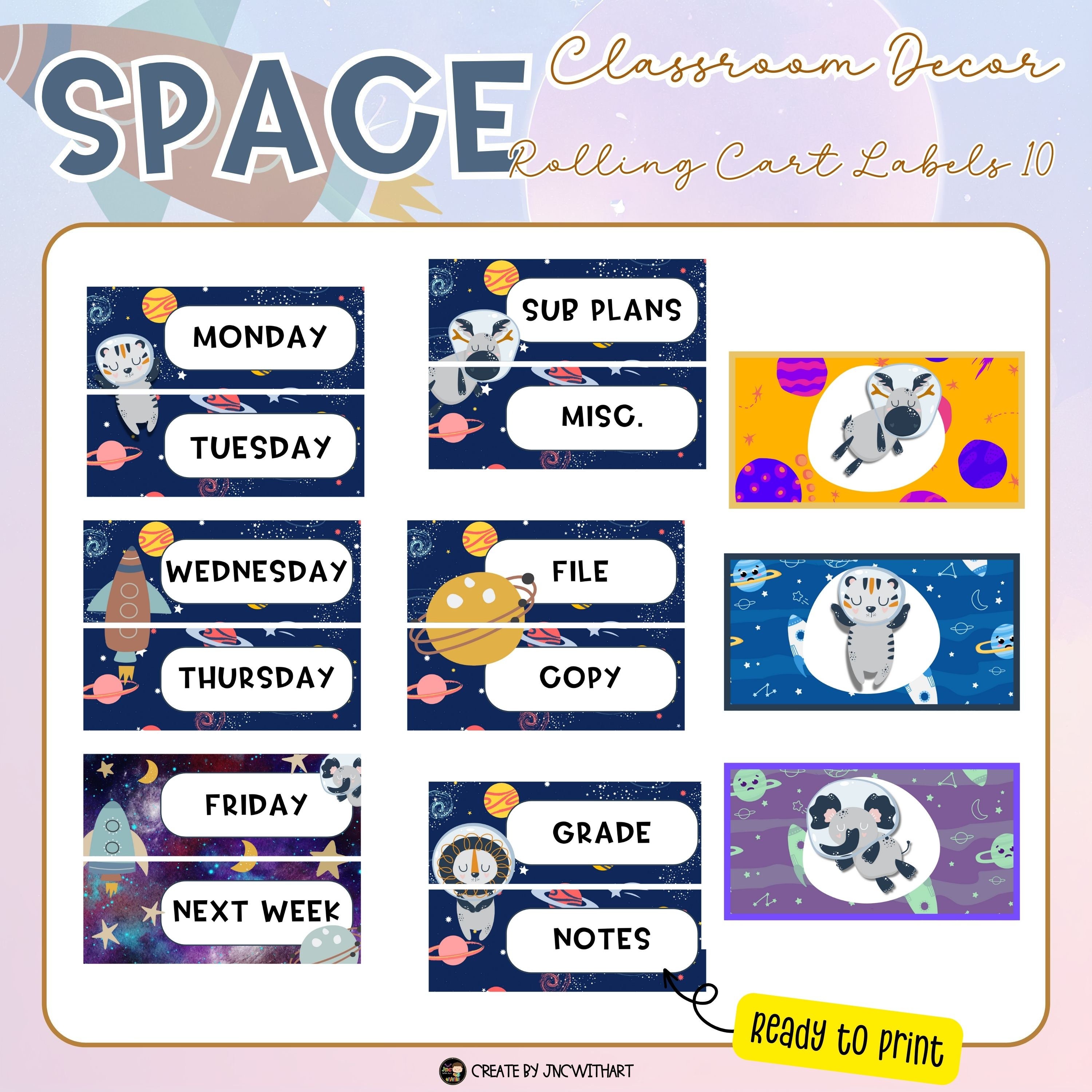 Space Themed Classroom Decor Bundle Printable Back to School Classroom ...
