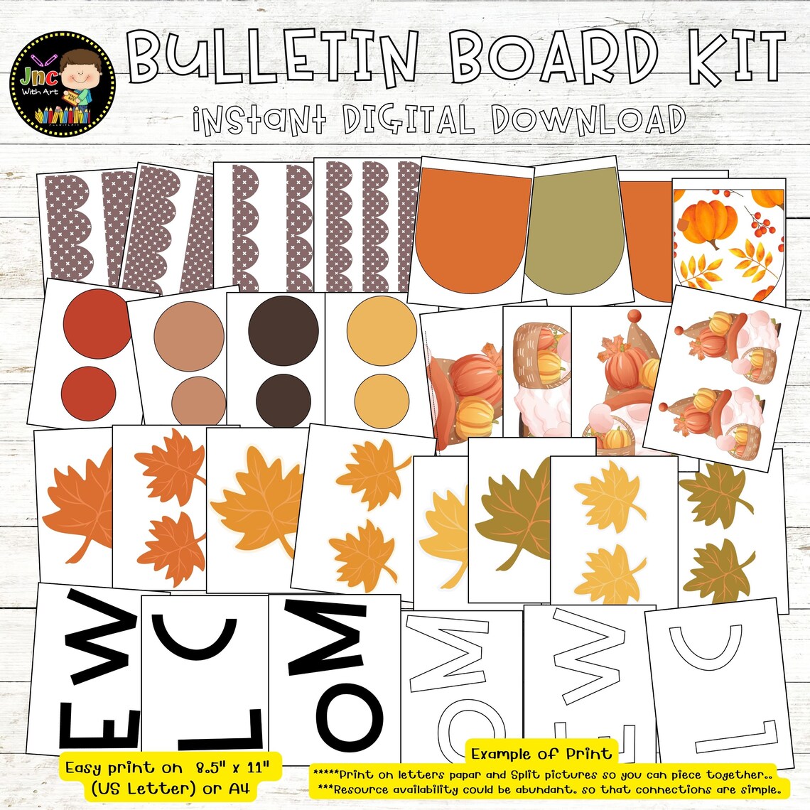 Welcome Fall Gnomies Kindness Bulletin Board Kit Door Decor Editable - Etsy