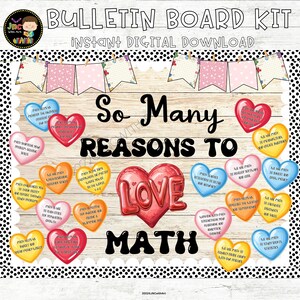 Valentine Day Bulletin Board Kit Door Decor Reasons to Love Math ...