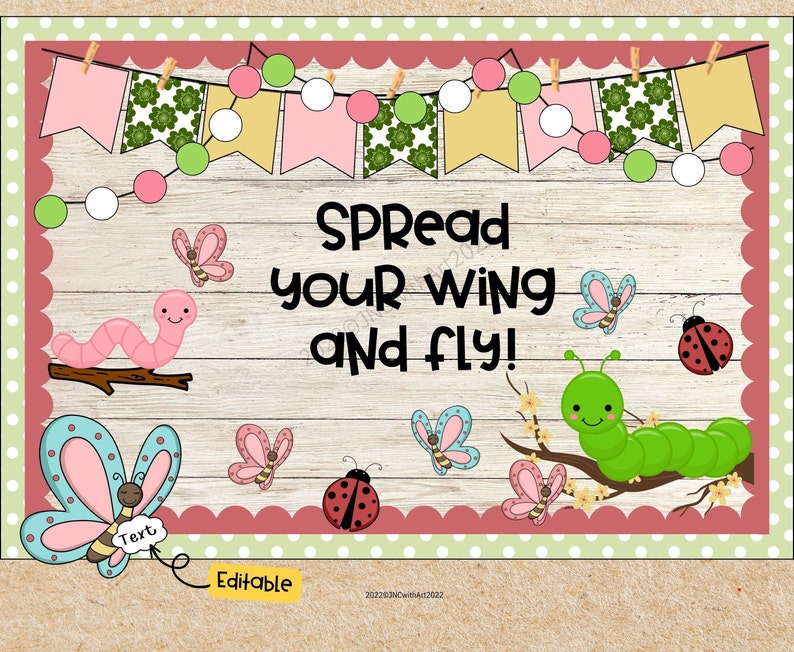 Spring Bulletin Board Kit Classroom Door Decor Inching Into Spring ...