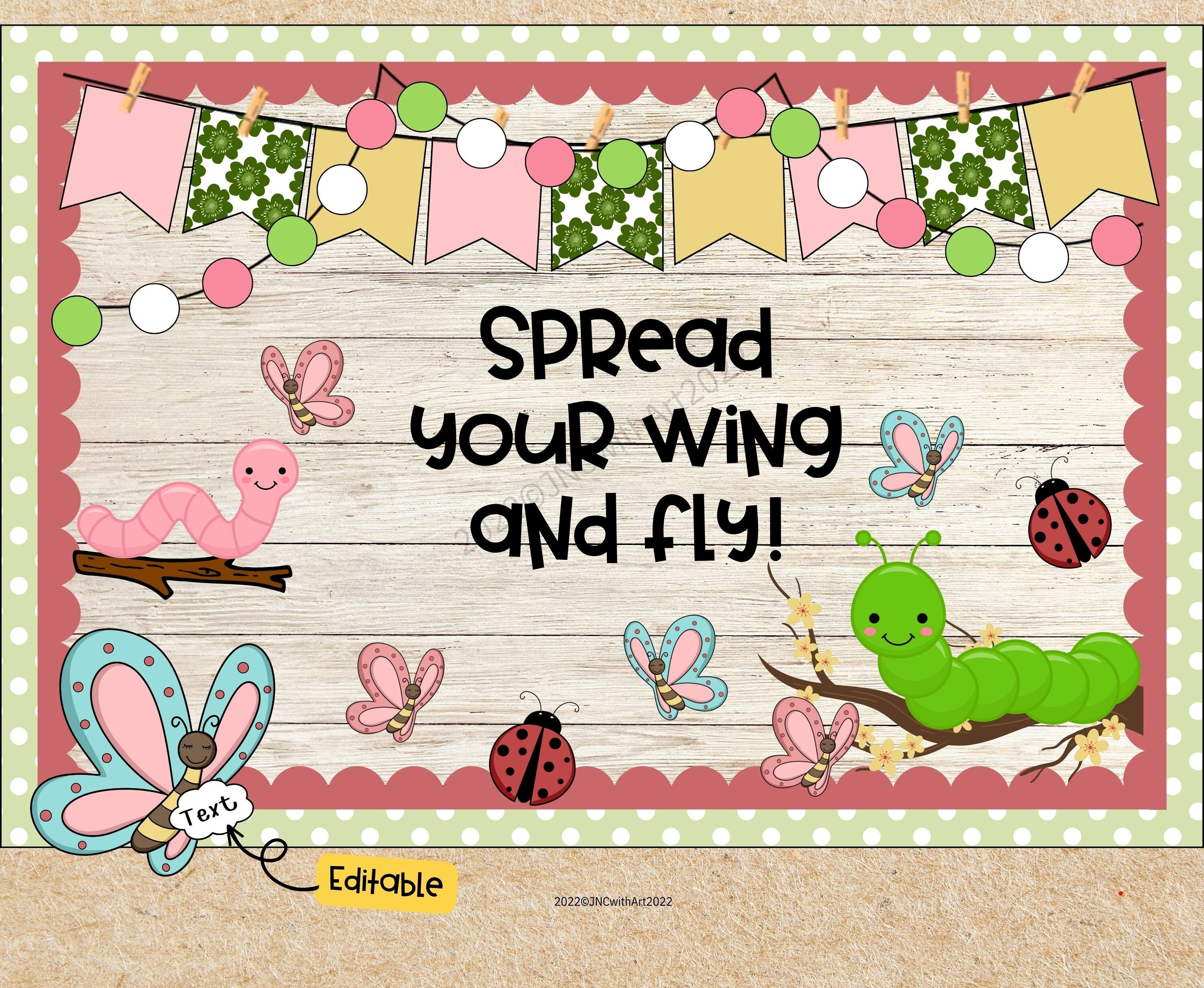 Spring Bulletin Board Kit Classroom Door Decor Inching Into Spring ...