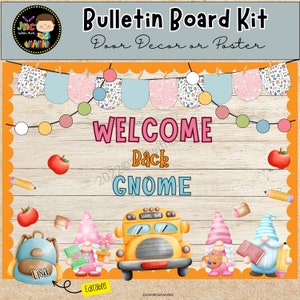 Back to School Gnome Bulletin Board, Welcome Back Gnome, Door Decor ...