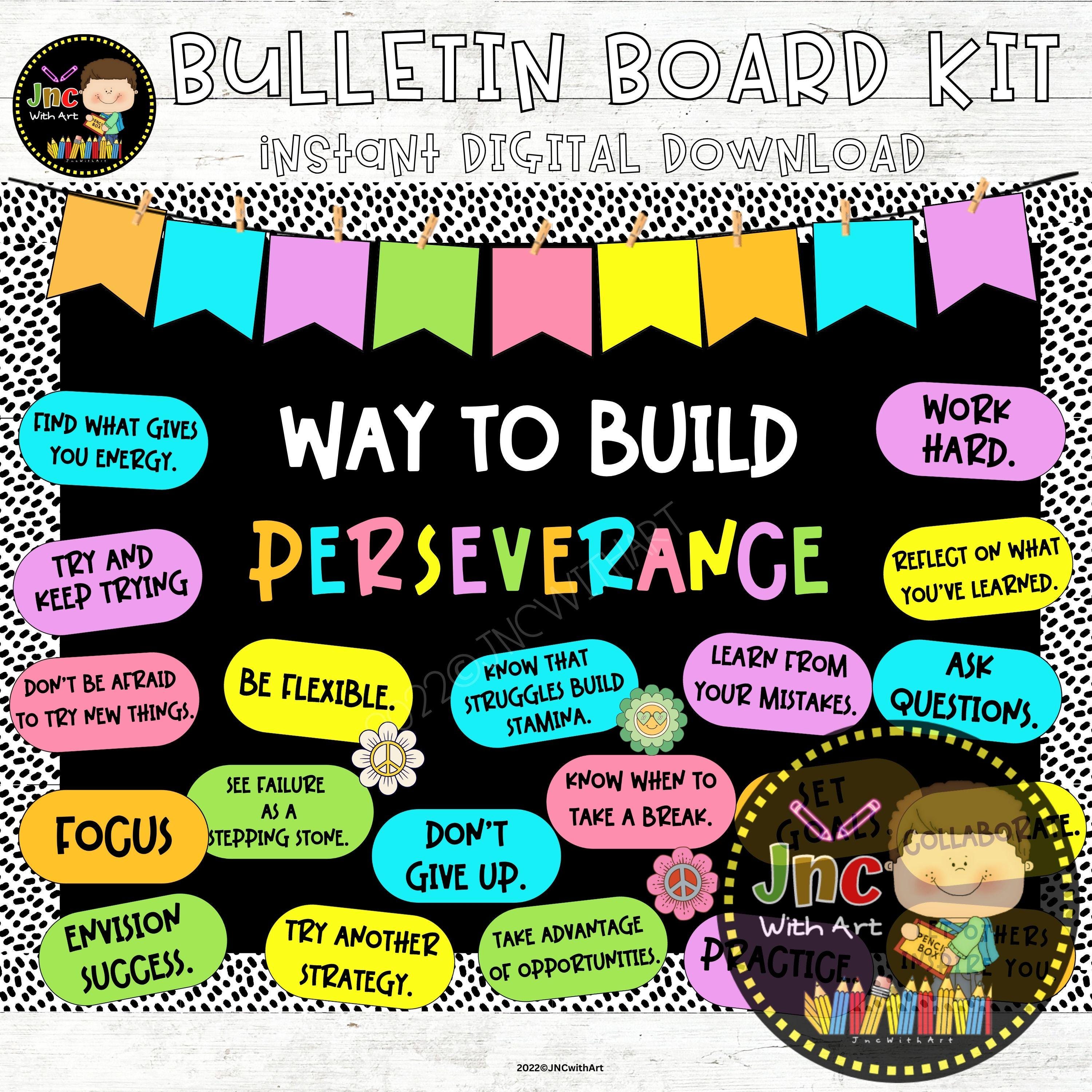 Perseverance Bulletin Board, Growth Mindset Classroom Decor ...