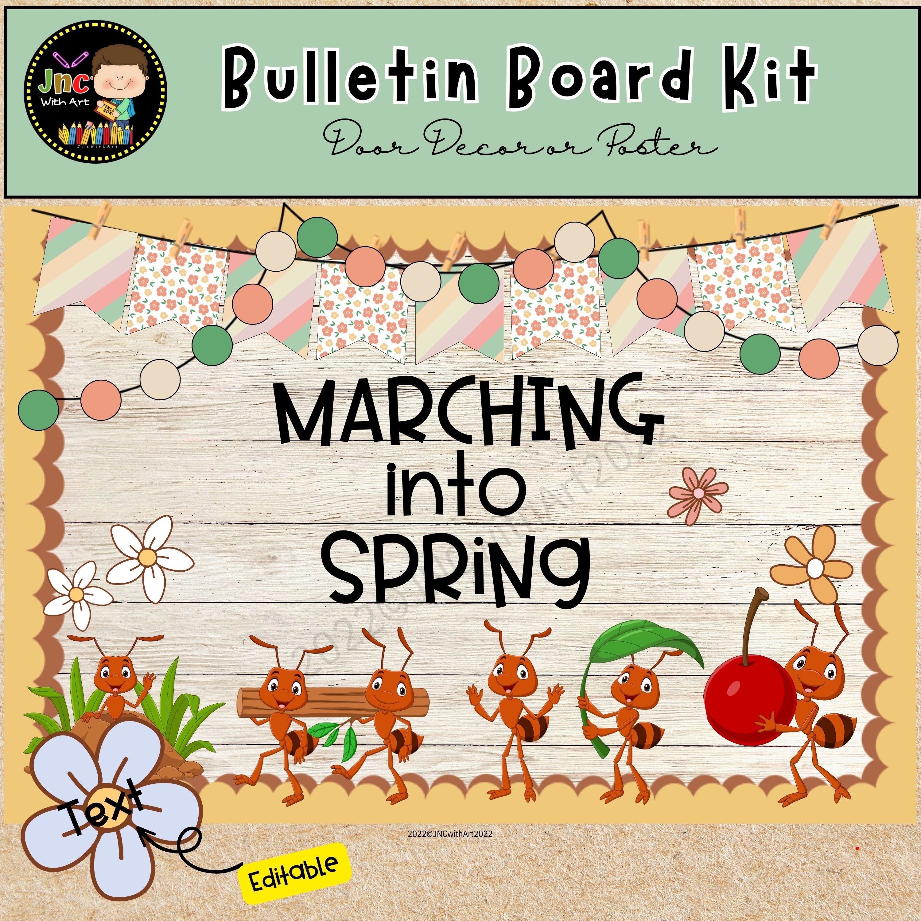 March Bulletin Board Kit, Spring Bulletin Board for School ,door Decor ...
