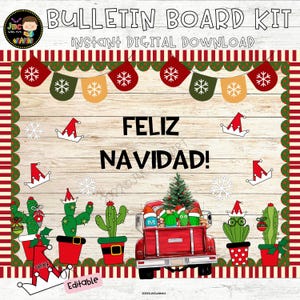 Feliz Navidad Ethnic Christmas Bulletin Board Kit Door Decor Poster ...