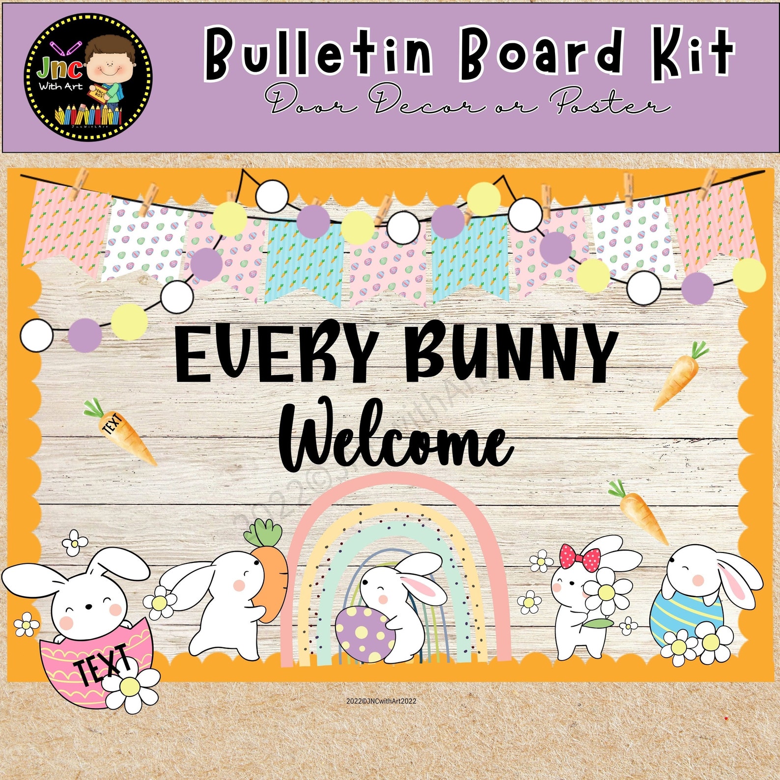 Easter Bulletin Board Kit,every Bunny Welcome,spring Door Decor ...