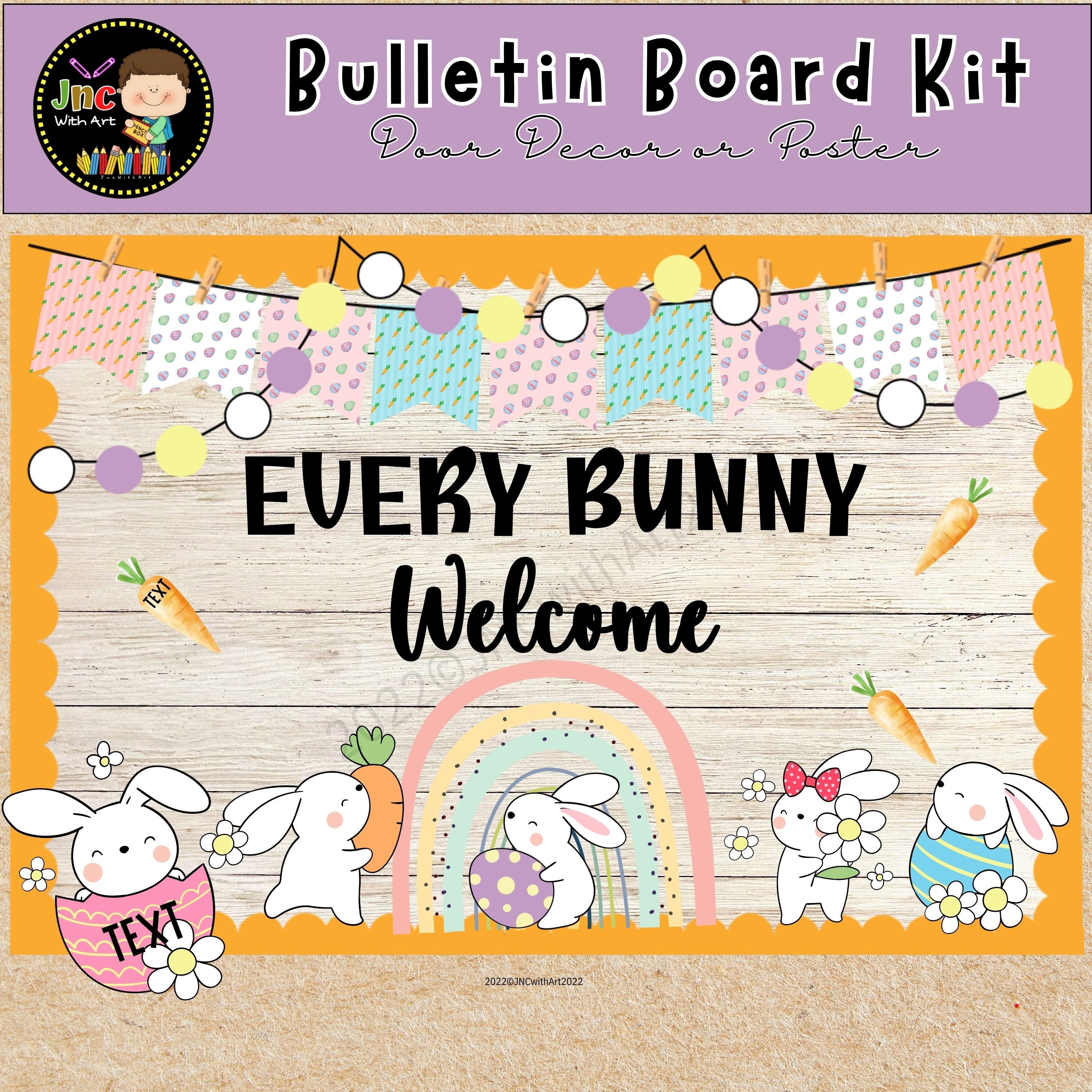 Easter Bulletin Board Kit,every Bunny Welcome,spring Door Decor ...
