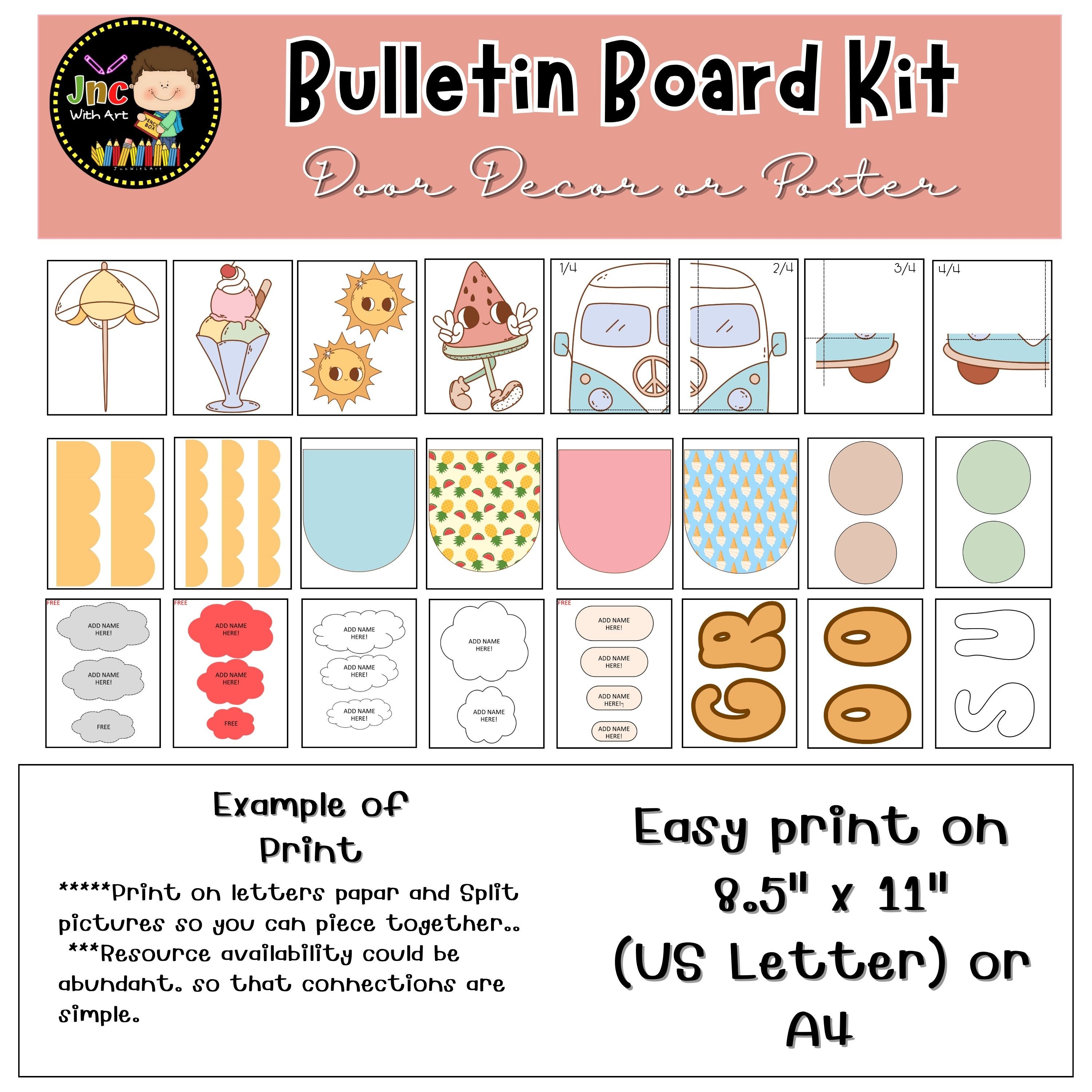 Groovy Retro Into Summer Bulletin Board Kit Classroom Decor Editable - Etsy
