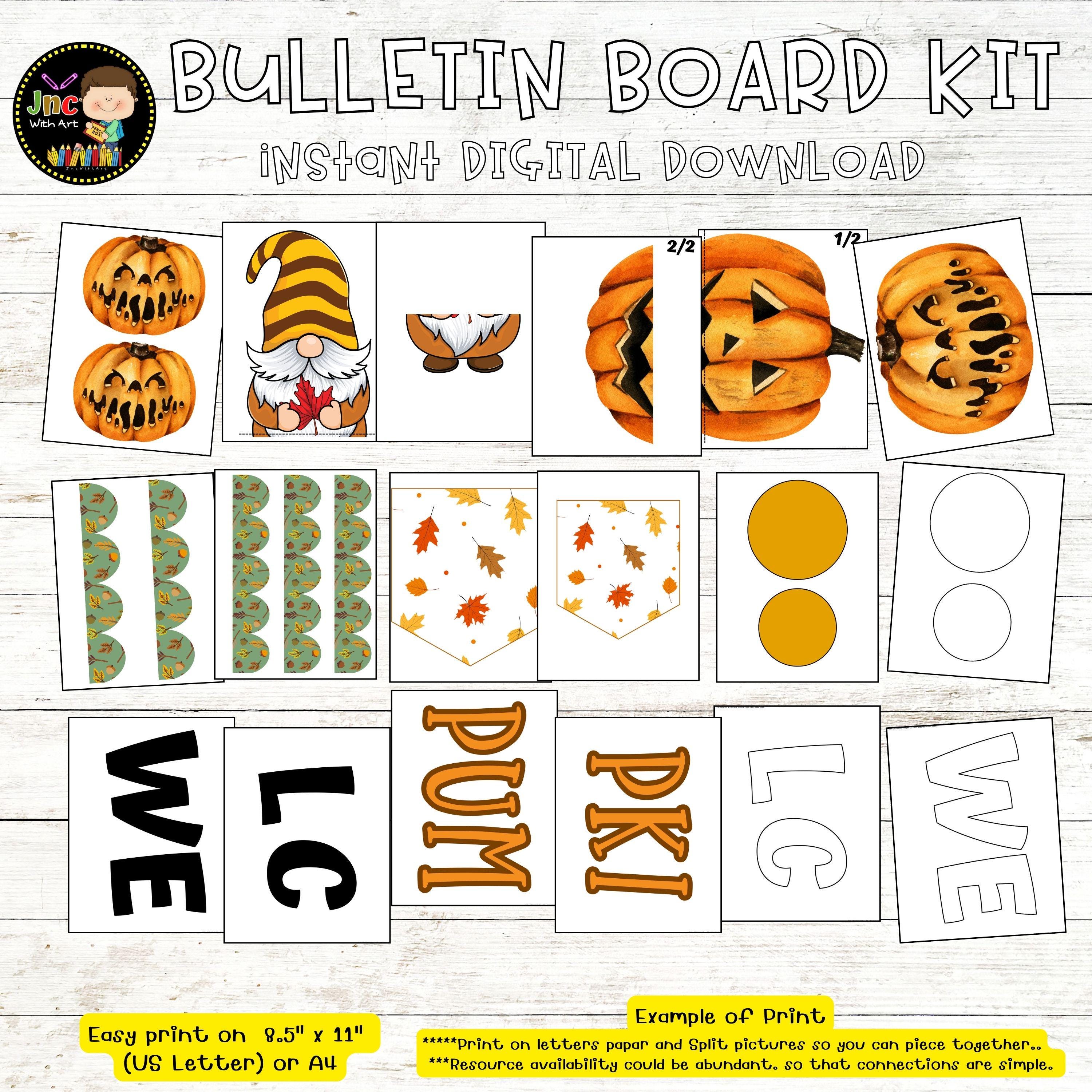 Halloween Gnomes Bulletin Board Kit Pumpkins Oct Door Decoration ...