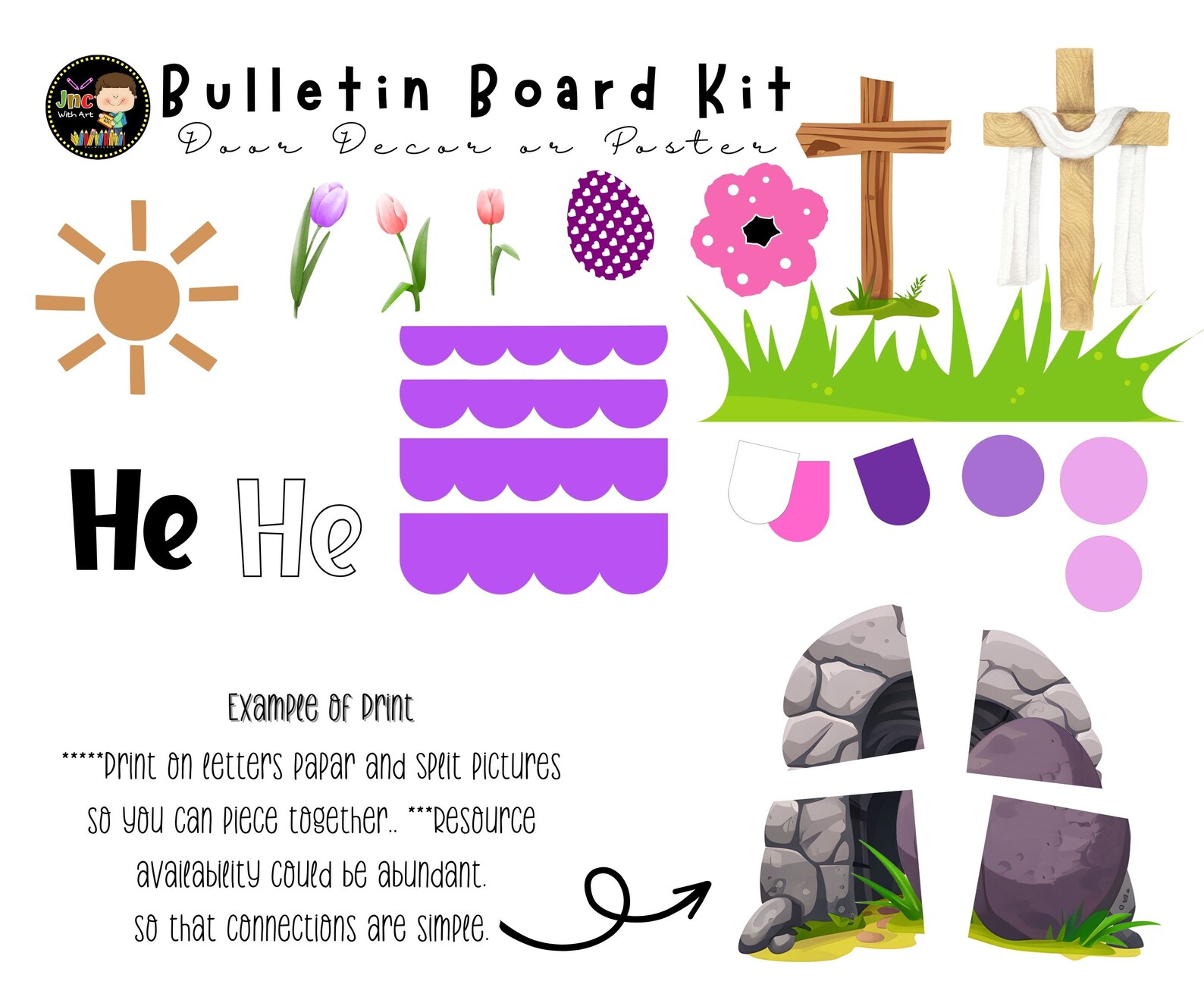 Resurrection Easter Bulletin Board Kit, Classroom Door Decoration ...