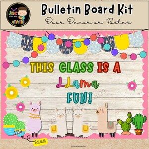 Llama Bulletin Board Kit, Summer Back to School, Door Decoration ...