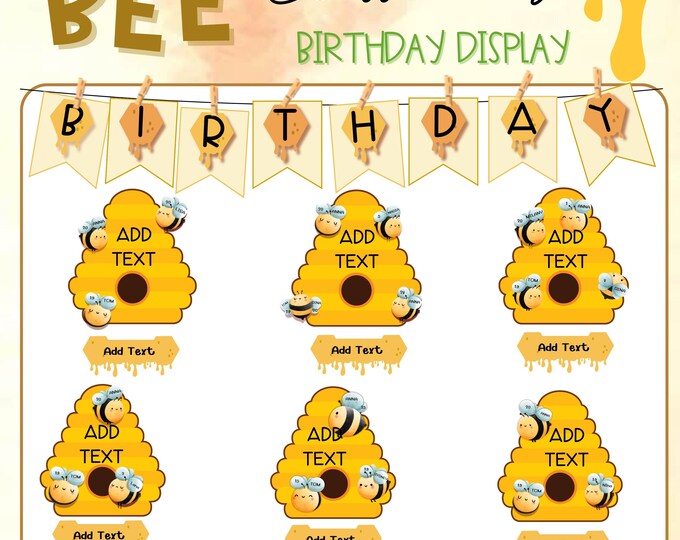 Bee Themed Classroom Birthday Chart Ideas Printable - Birthday Charts ...